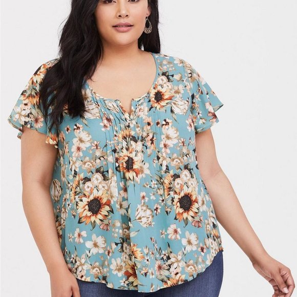 torrid | Tops | Sunflower Blouse Torrid Flowy Relaxed Fit | Poshmark